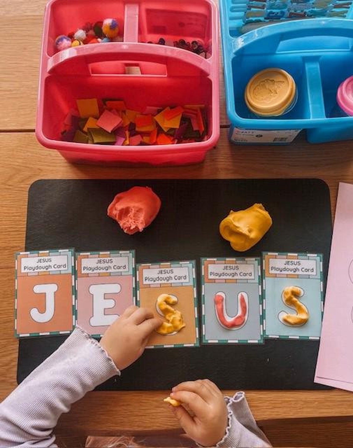 Playdough Card Jesus (DOWNLOADABLE), Preschool Bible Activities, Sunday ...