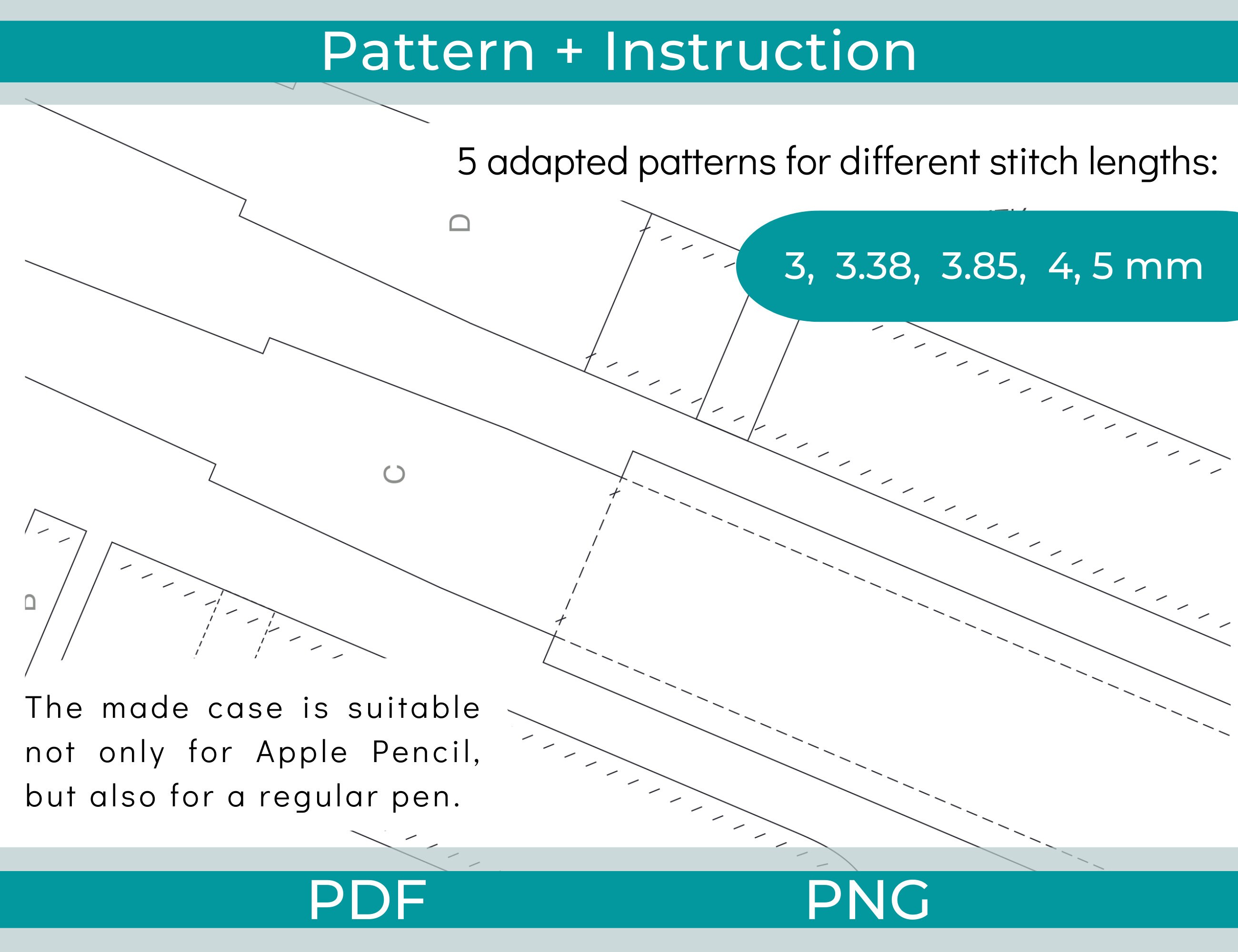 Apple Pencil Case PDF Pattern, Leather Pencil Case Template, Single Pen ...
