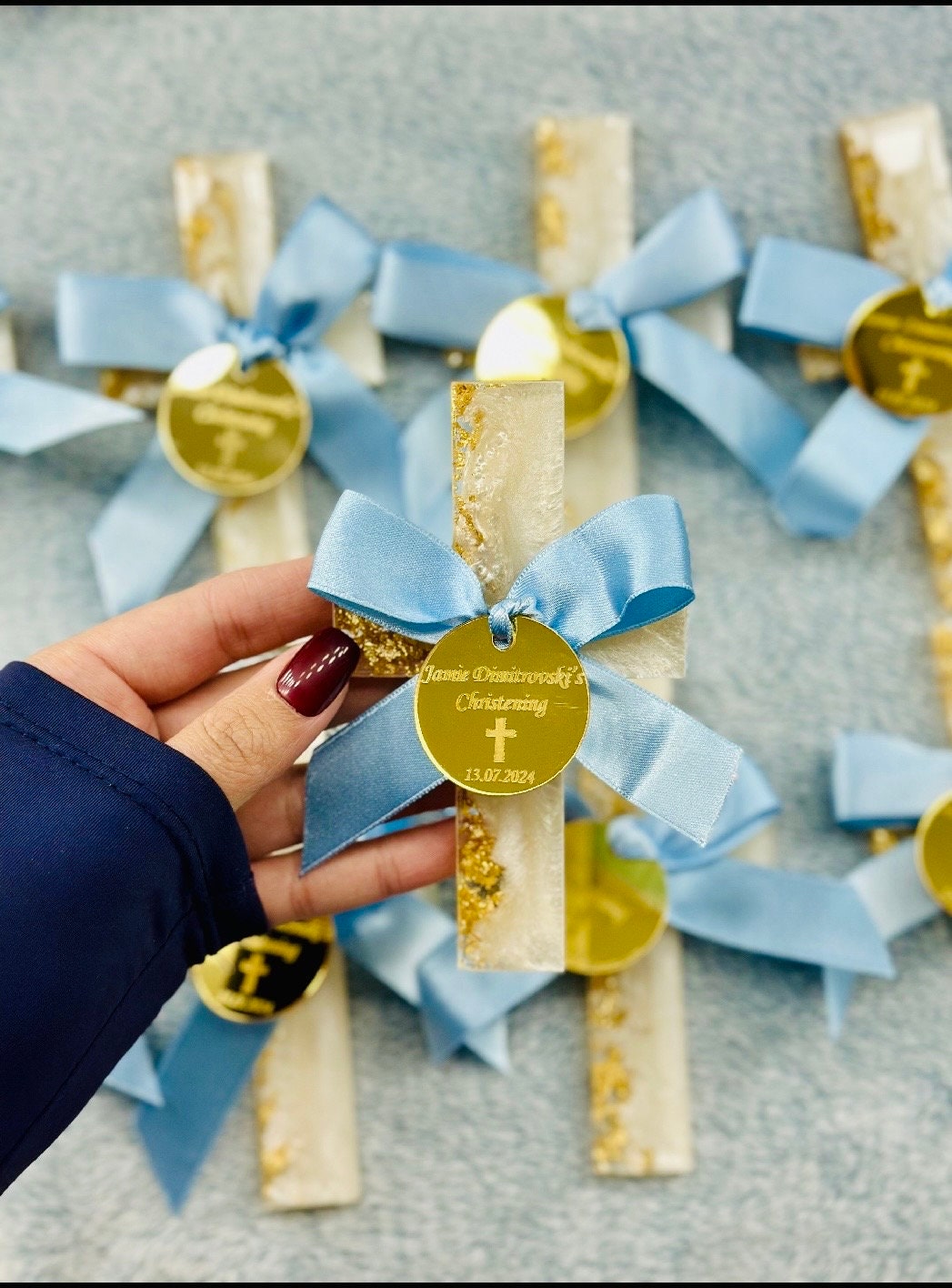 Epoxy Art Cross Favors, Baptism Favors for Girls and Boys, Bulk Baptism ...