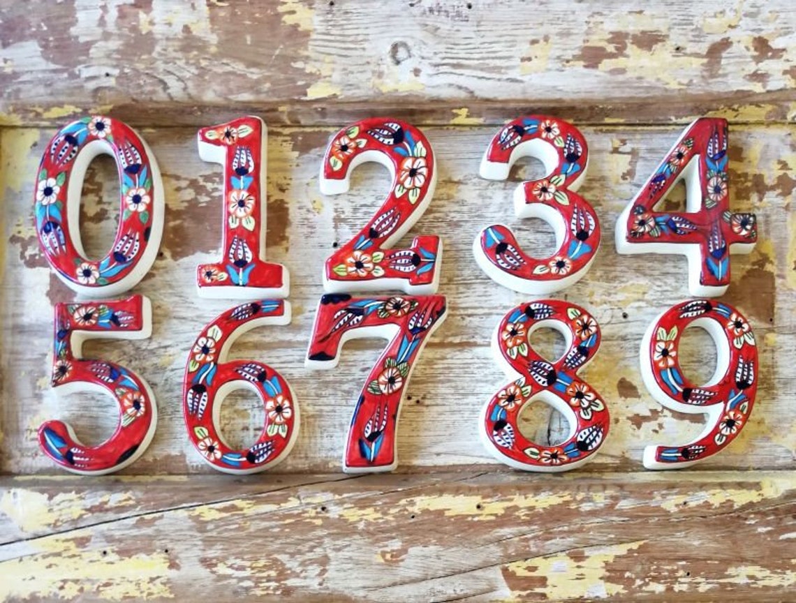 Handmade Ceramic House Numbers, Custom Address Tile Sign, Ceramic ...