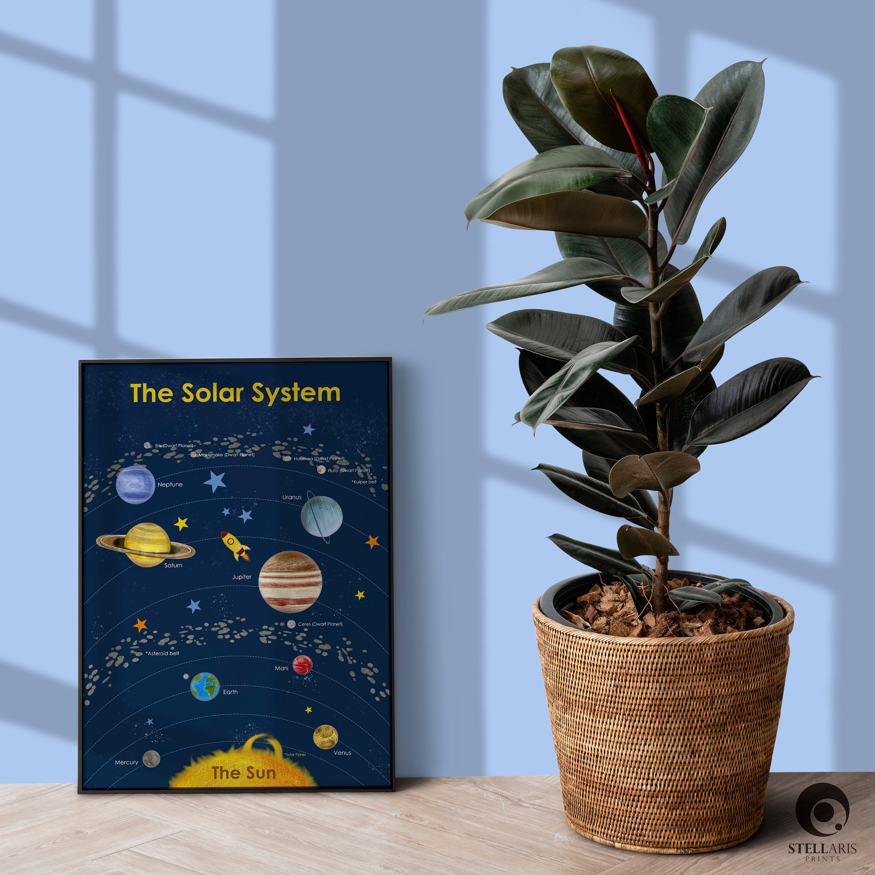 Solar System for Kids Children's Planet Poster Hand Drawn Space Poster ...