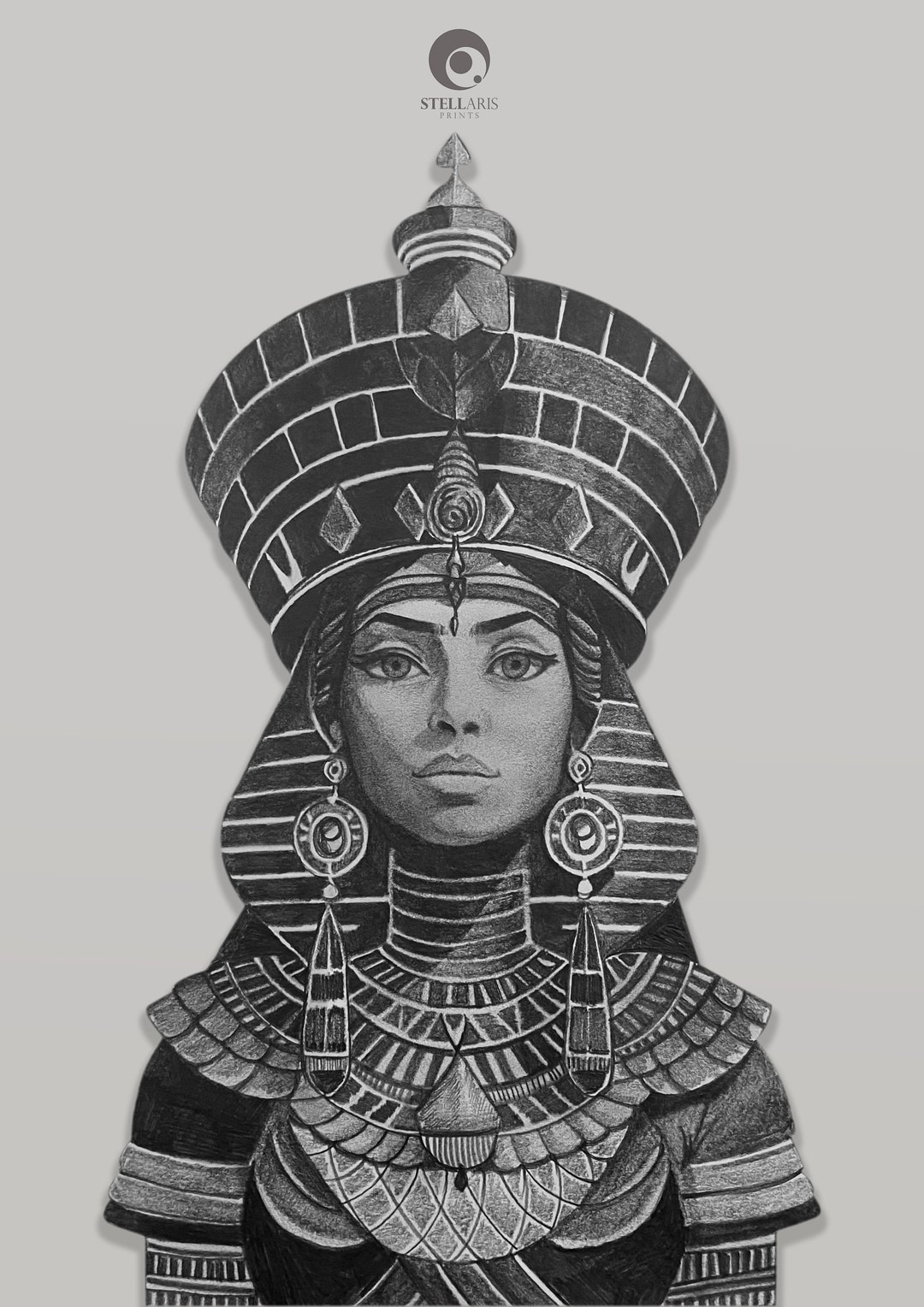 Egyptian Queen Pencil Drawing Queen Drawing Hand Drawn Egyptian Themed ...
