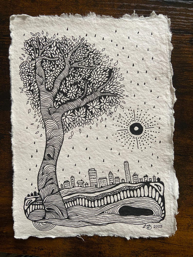 Original Pen and Ink Line Drawing Drawn by Me on Cotton Rag Paper ...