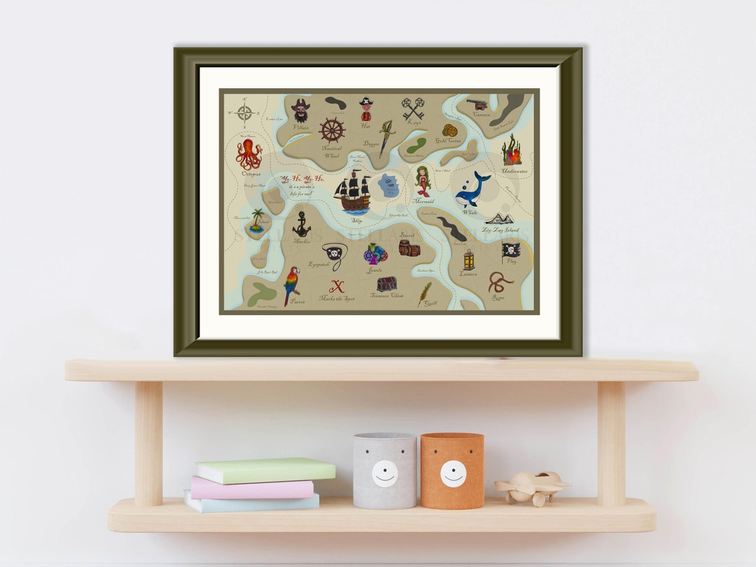 ABC Alphabet Pirate Treasure Map Printable Pirate Map Hand Drawn A-Z ...