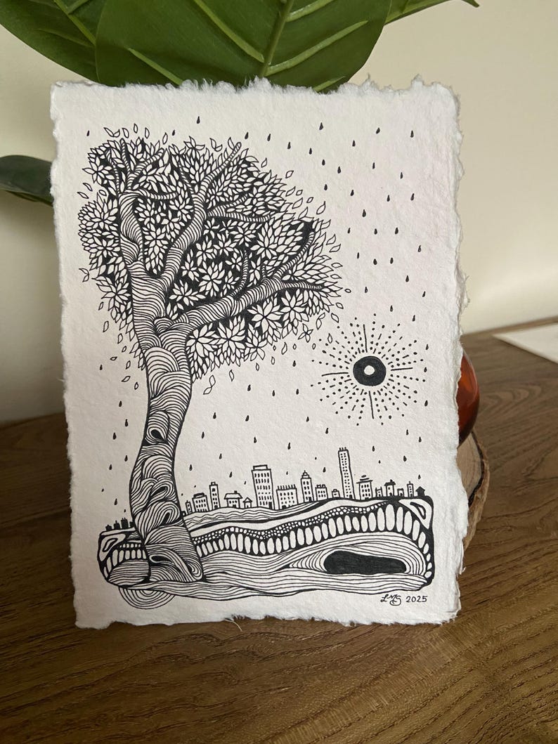 Original Pen and Ink Line Drawing Drawn by Me on Cotton Rag Paper ...