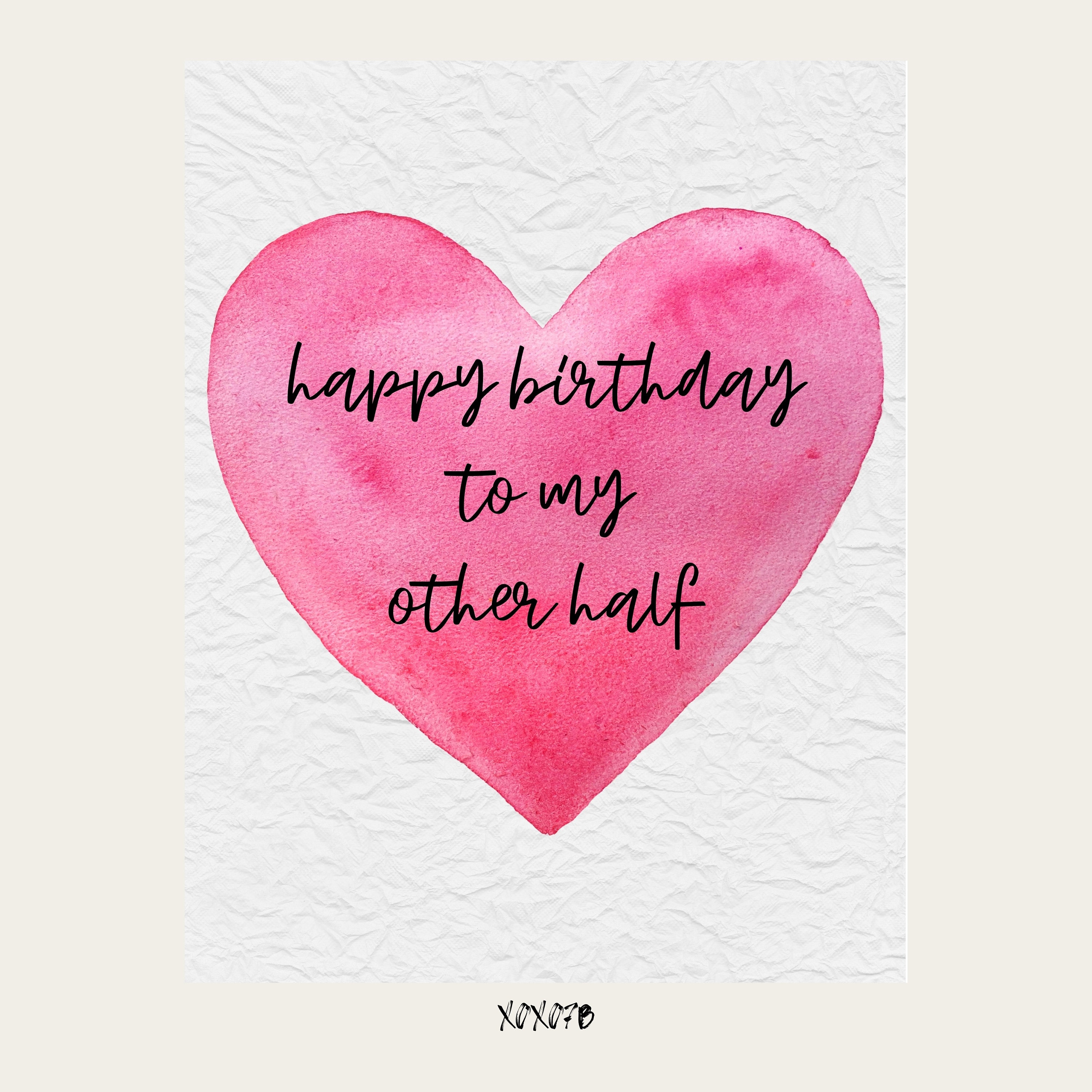 Birthday Card, My Other Half Birthday Card , Printable Greeting Card ...