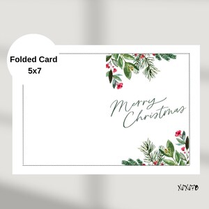 Merry Christmas Card , Green Printable Christmas Card , Printable ...
