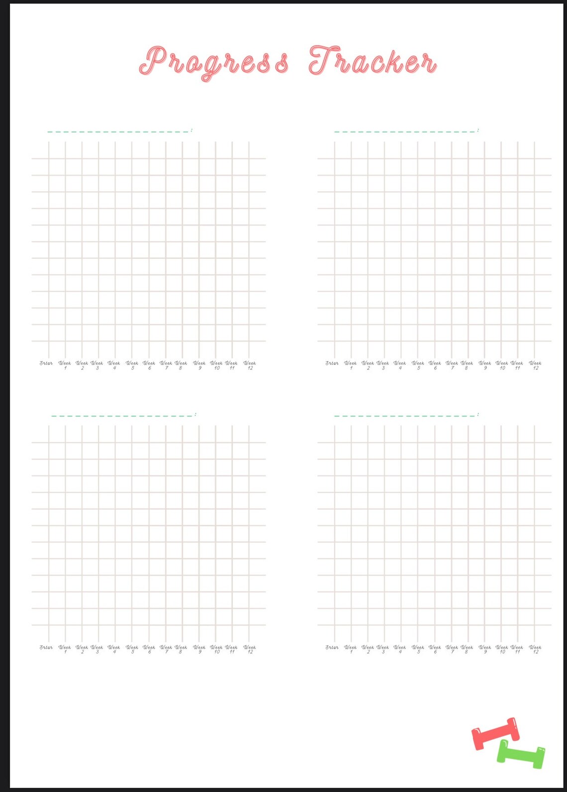 Fitness Tracker With Tracking Graphs - Etsy