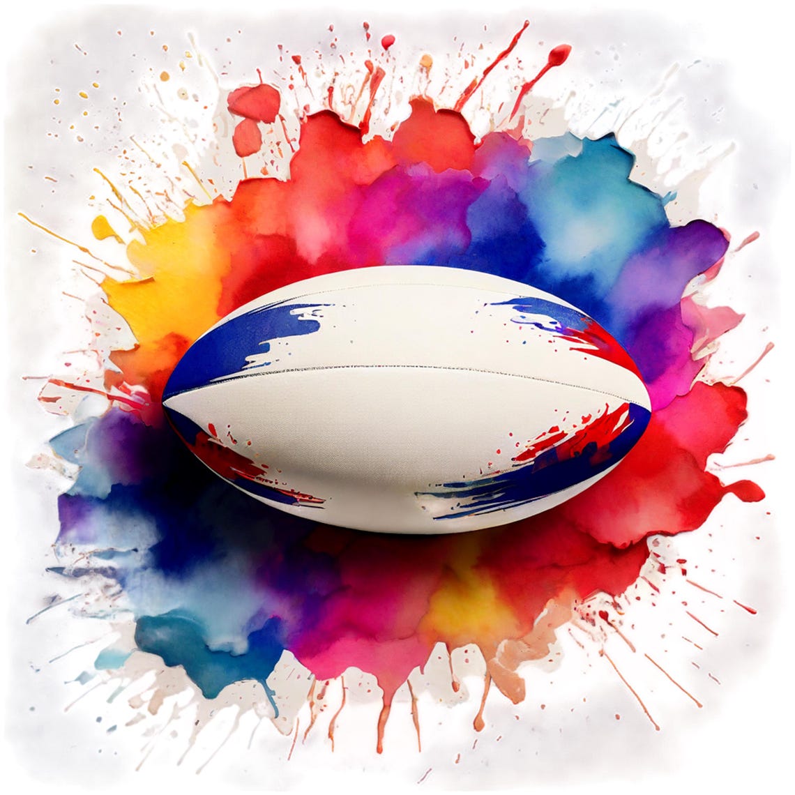 Watercolour Rugby Ball Clipart - 13 PNG Splash Art Designs for DIY ...