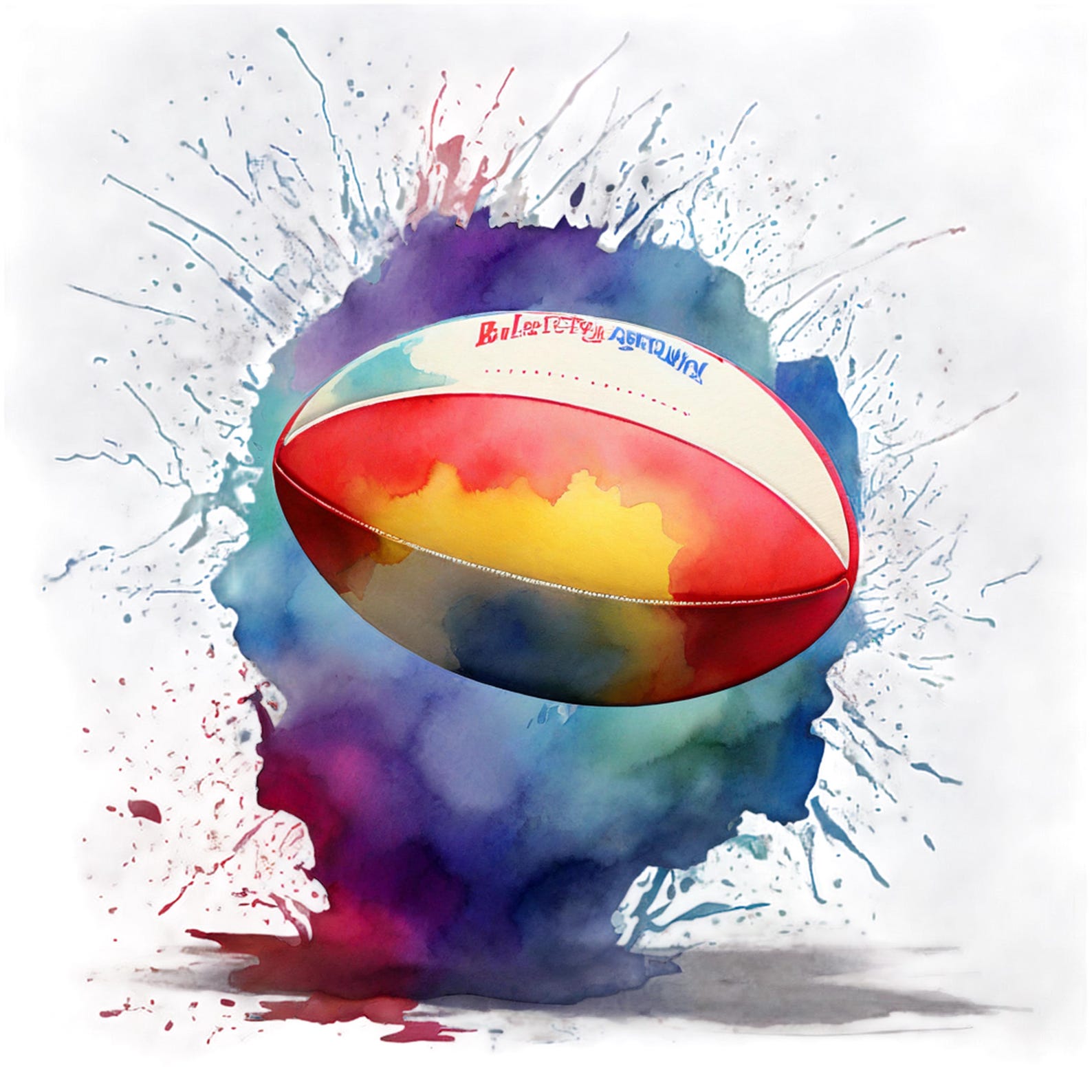 Watercolour Rugby Ball Clipart - 13 PNG Splash Art Designs for DIY ...