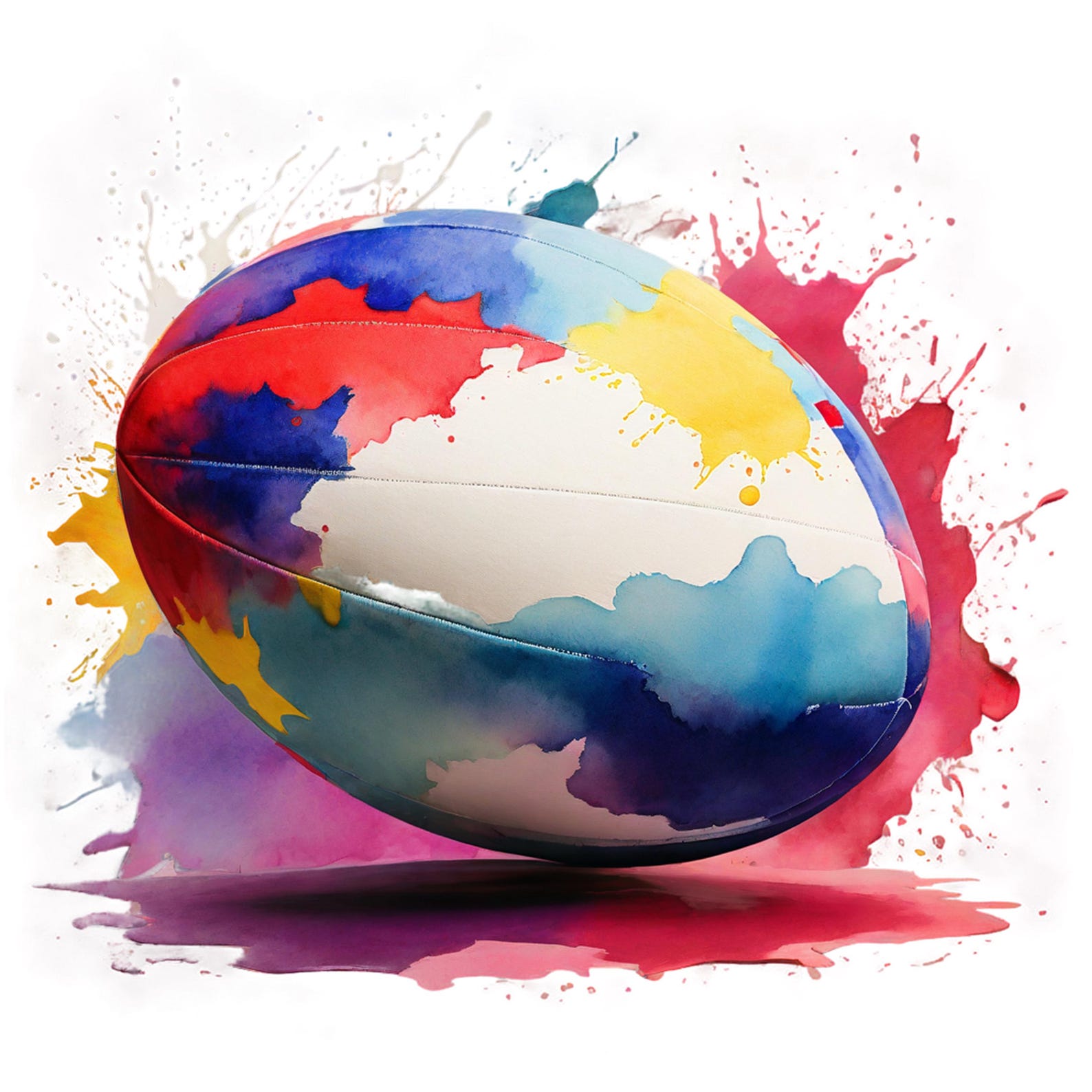 Watercolour Rugby Ball Clipart - 13 PNG Splash Art Designs for DIY ...