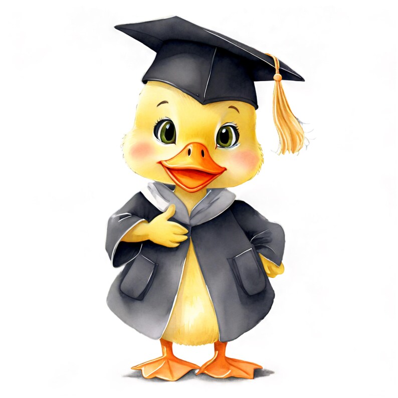19 PNG Watercolour Duck Graduation Celebration, Animal Clipart, Clipart ...