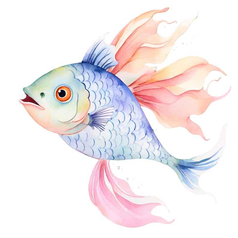 29 PNG Watercolour Pastel Coloured Sea Creatures, Animal Clipart ...