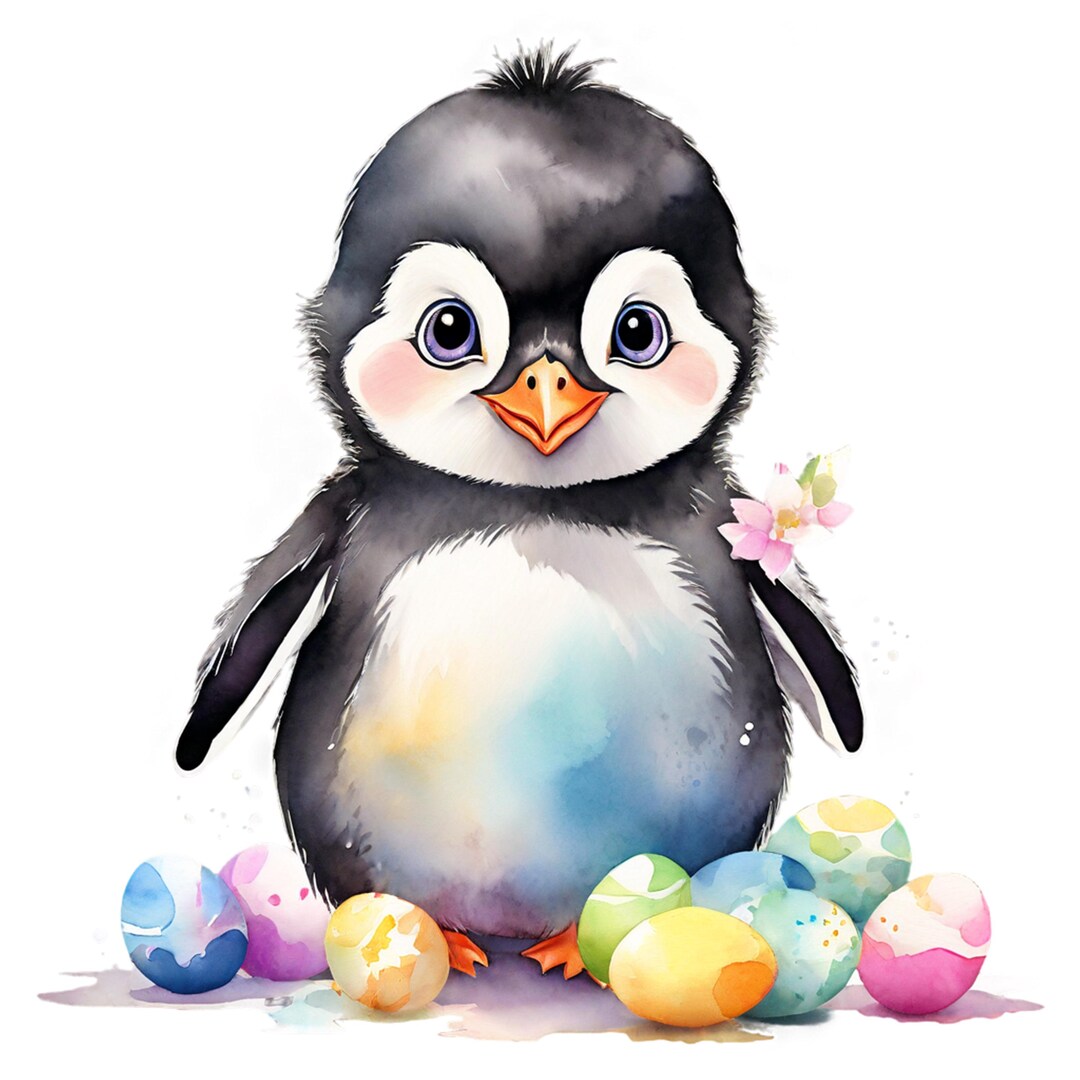 42 PNG Watercolour Penguin Easter Egg, Animal Clipart, Clipart Bundle ...