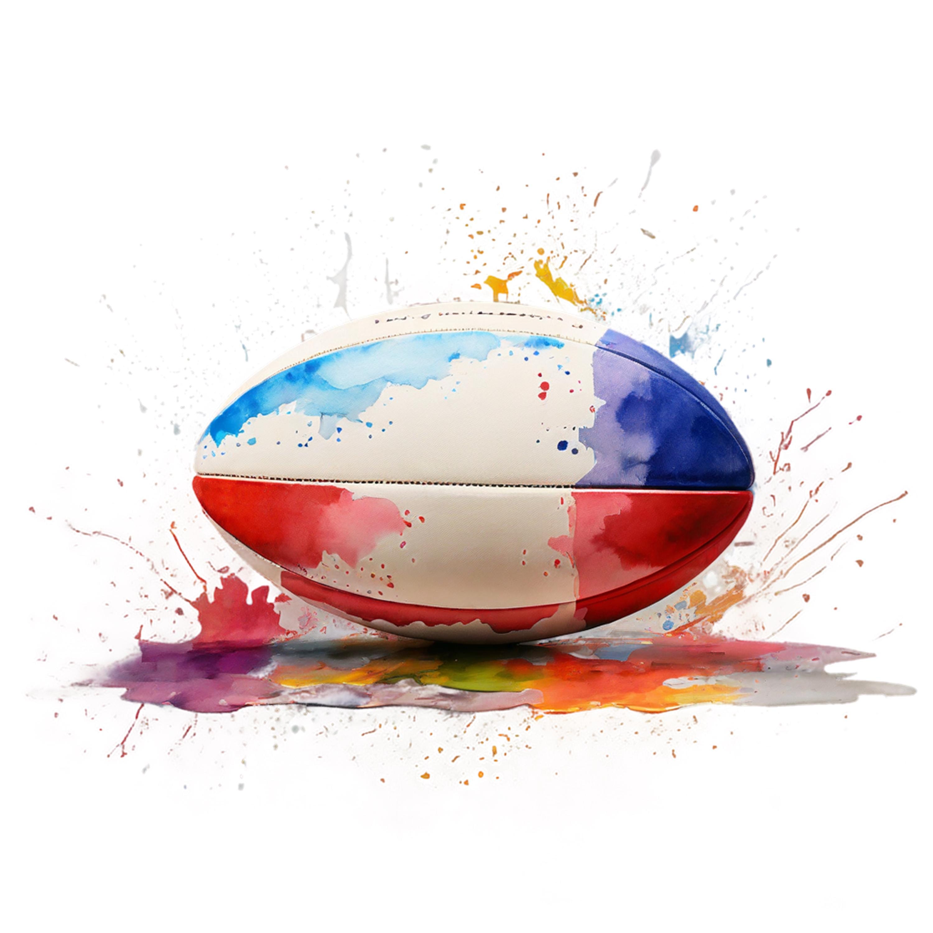 Watercolour Rugby Ball Clipart - 13 PNG Splash Art Designs for DIY ...
