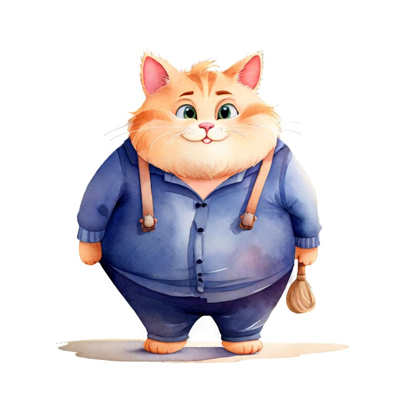 17 PNG Watercolour Funny Fat Grumpy Cat, Animal Clipart, Clipart Bundle ...