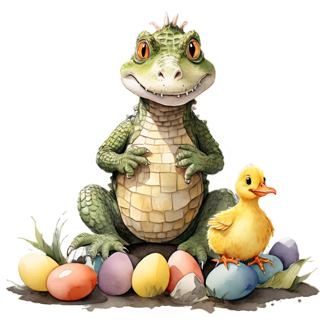 29 PNG Watercolour Crocodile Easter Egg Celebration, Animal Clipart ...