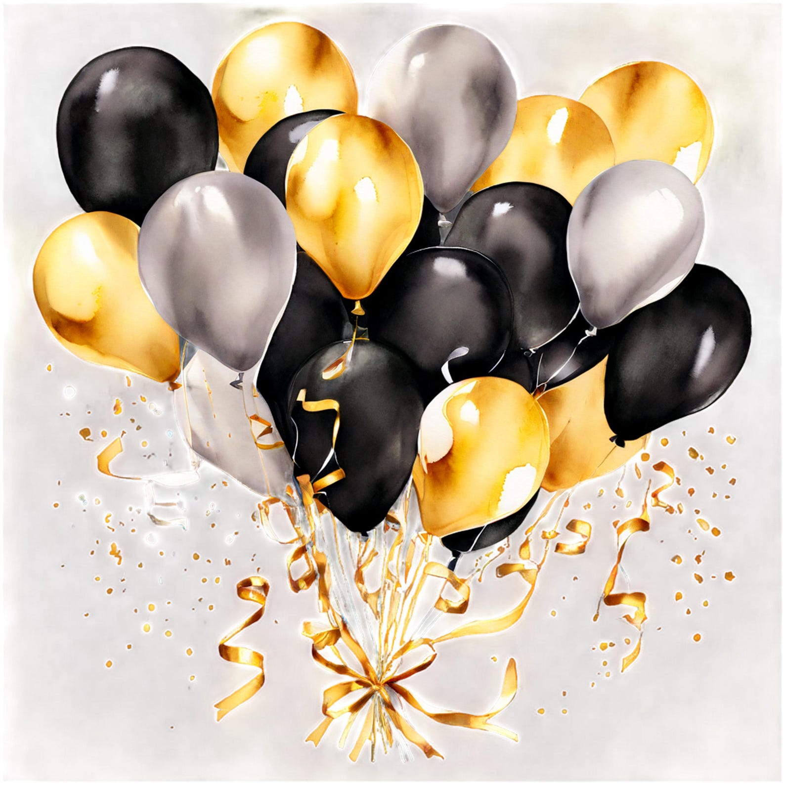 31 PNG Watercolour Colourful Party Birthday Balloon Clipart, Birthday ...