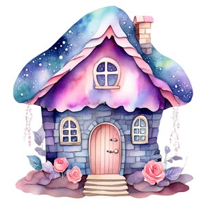 149 PNG Watercolour Fairy House Clipart, Fairy Clipart, Clipart Bundle ...