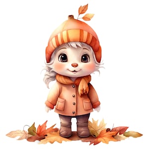 90 PNG Cute Autumn Animal, Autumn Clipart, Clipart Bundle, Instant ...