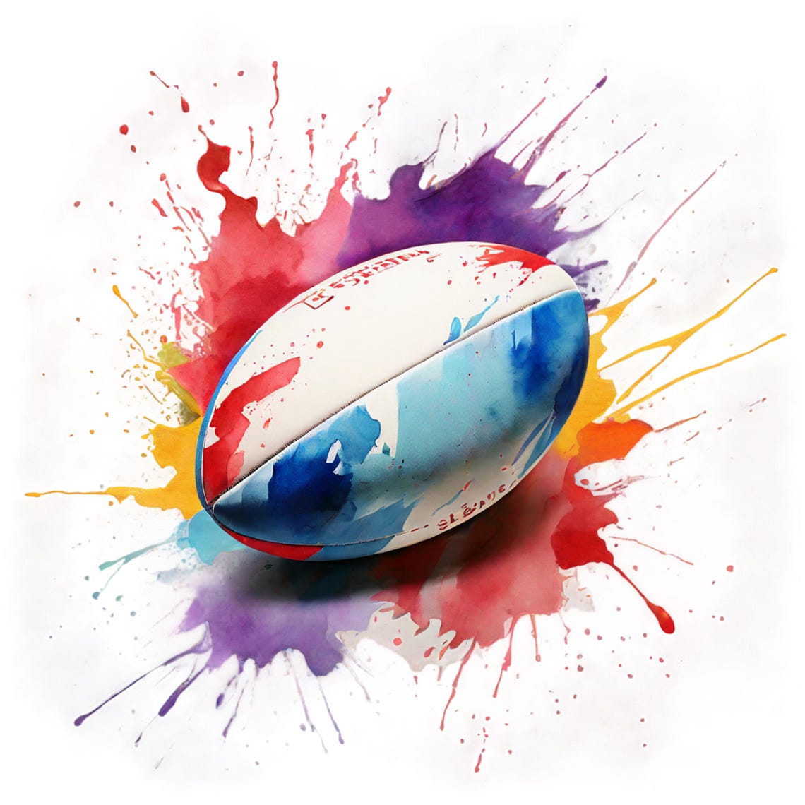 Watercolour Rugby Ball Clipart - 13 PNG Splash Art Designs for DIY ...