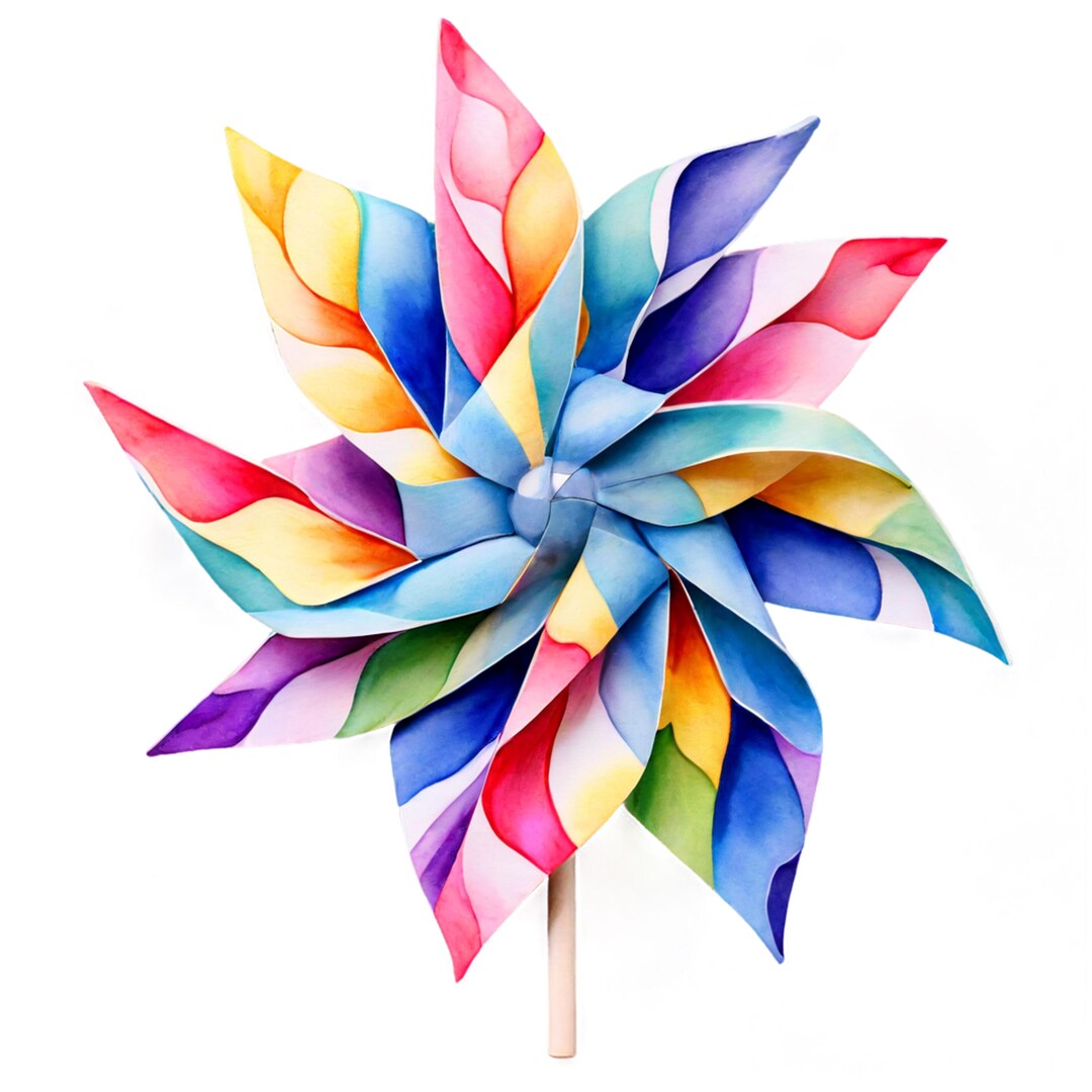 19 PNG Watercolour Pinwheel Clipart, Kids Room Clipart, Clipart Bundle ...