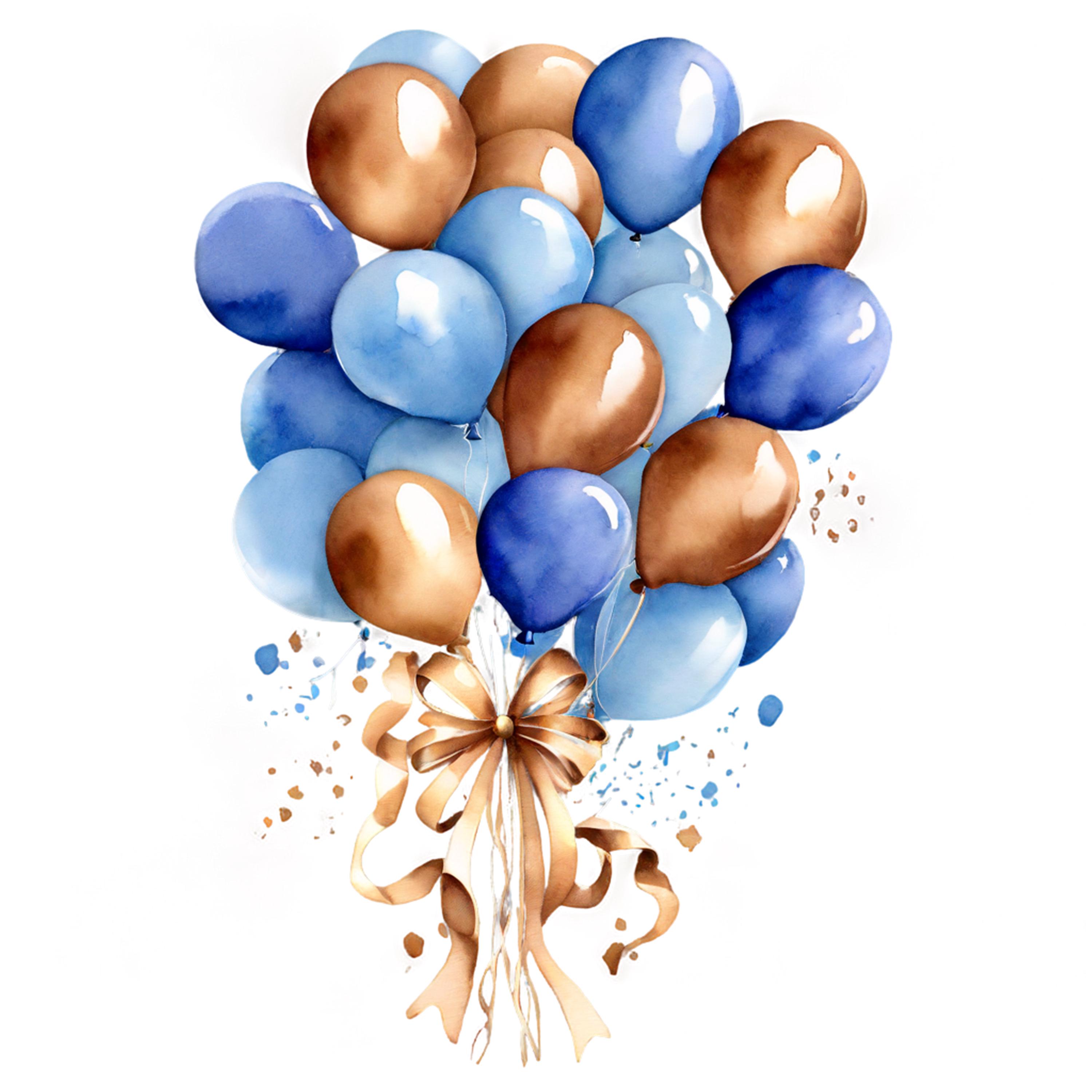 31 PNG Watercolour Colourful Party Birthday Balloon Clipart, Birthday ...