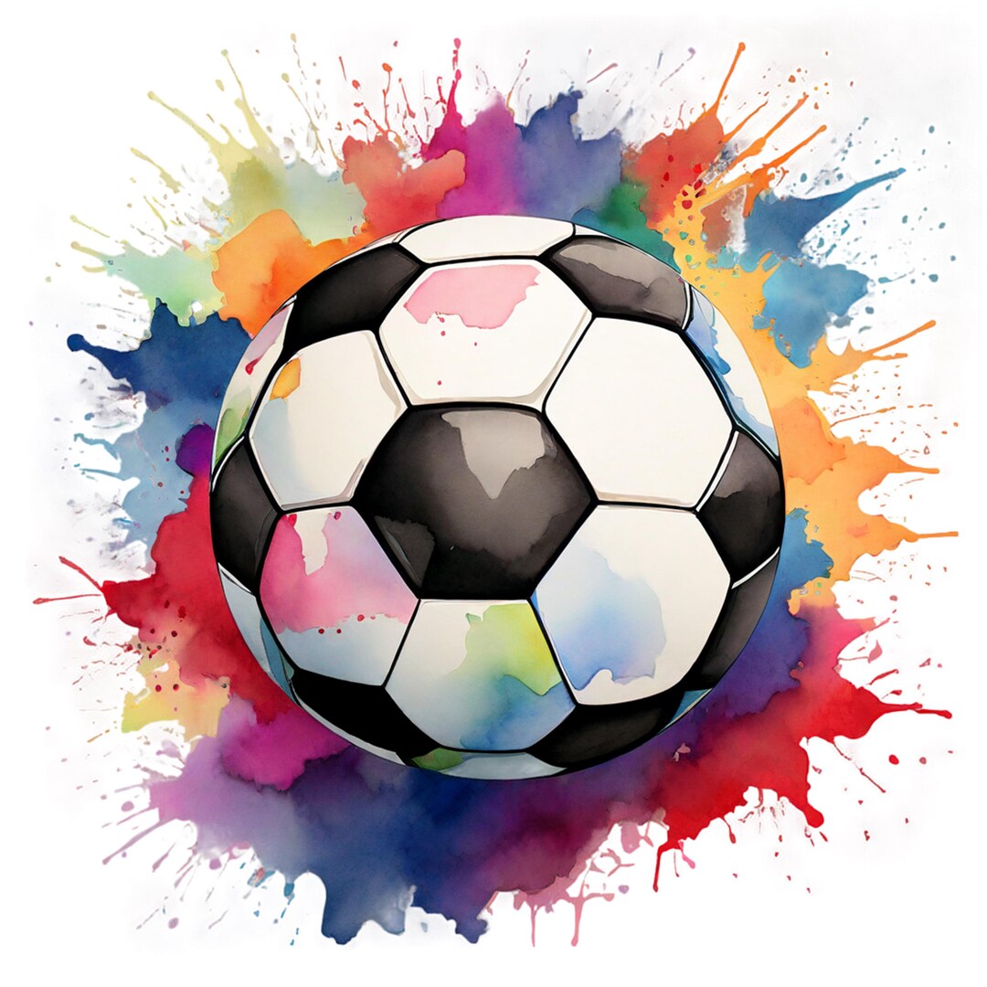 Watercolour Football Clipart - 10 PNG Splash Art Designs for DIY ...
