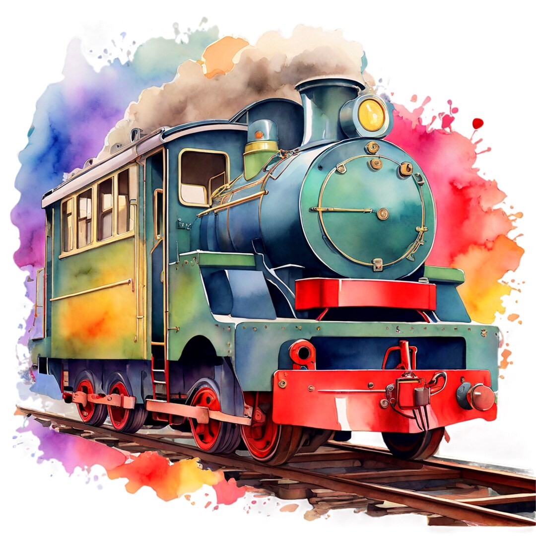 11 PNG Watercolour Train With Splash Art, Transport Clipart, Clipart ...