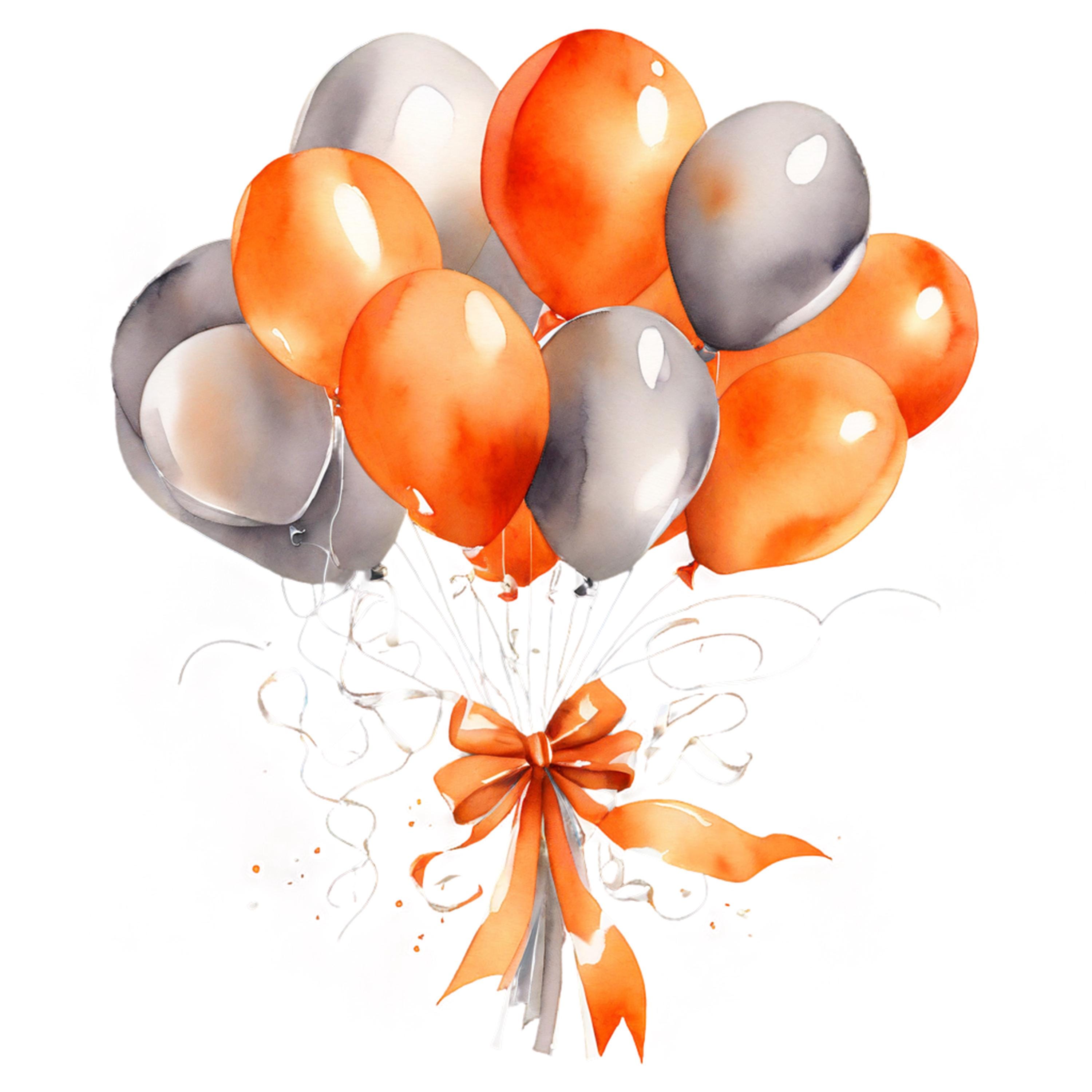 31 PNG Watercolour Colourful Party Birthday Balloon Clipart, Birthday ...