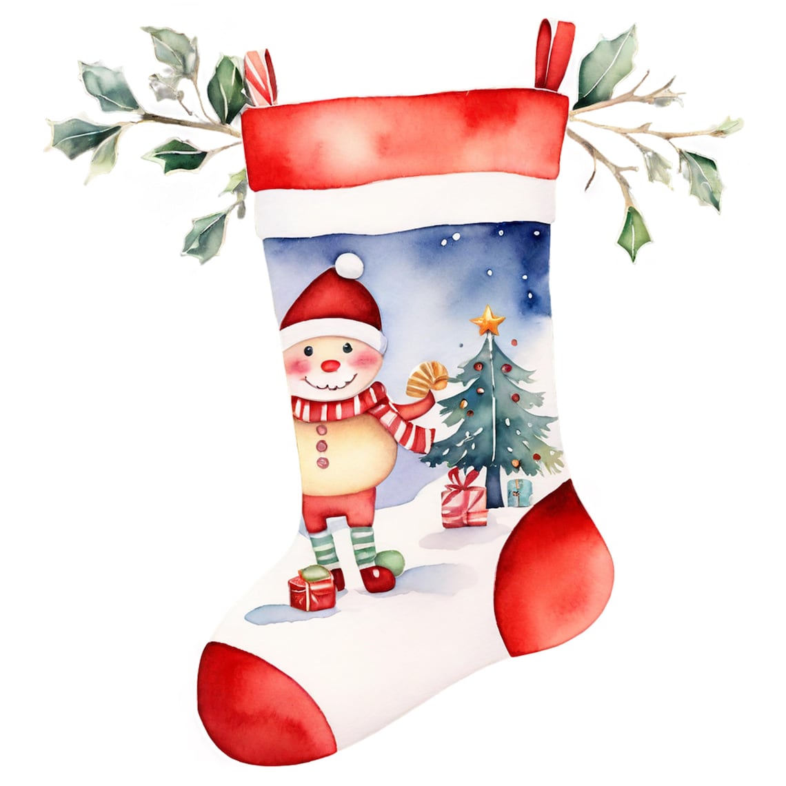 53 PNG Watercolour Christmas Stockings, Christmas Clipart, Clipart ...