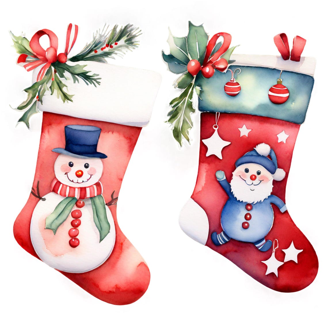 53 PNG Watercolour Christmas Stockings, Christmas Clipart, Clipart ...