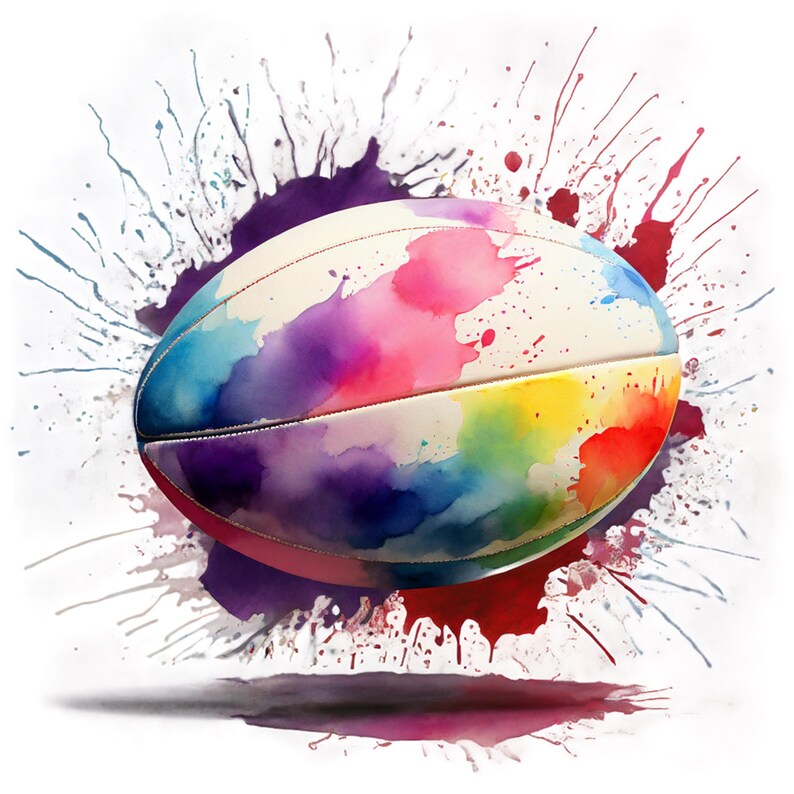 Watercolour Rugby Ball Clipart - 13 PNG Splash Art Designs for DIY ...