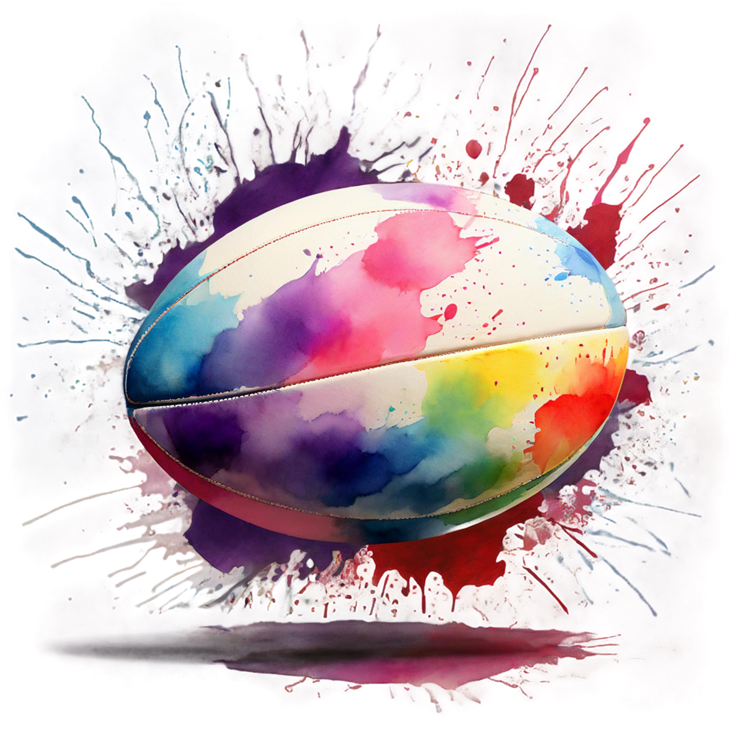 Watercolour Rugby Ball Clipart - 13 PNG Splash Art Designs for DIY ...