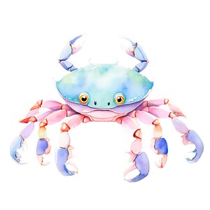 29 PNG Watercolour Pastel Coloured Sea Creatures Clipart, Animal ...