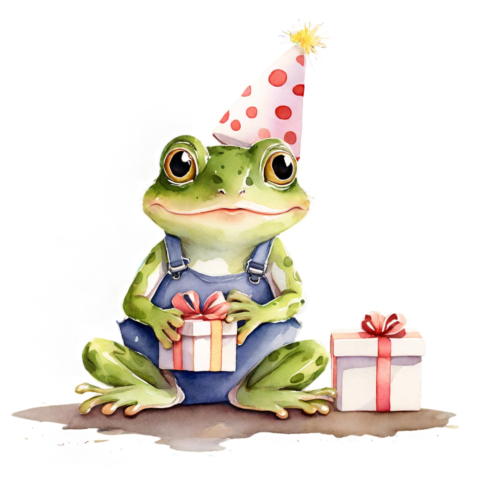 38 PNG Watercolour Frog Birthday Celebration, Animal Clipart, Clipart ...
