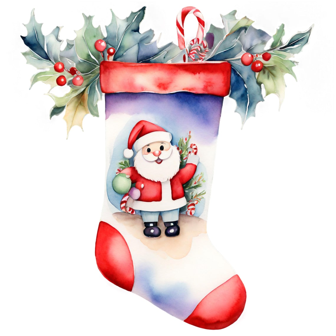 53 PNG Watercolour Christmas Stockings, Christmas Clipart, Clipart ...