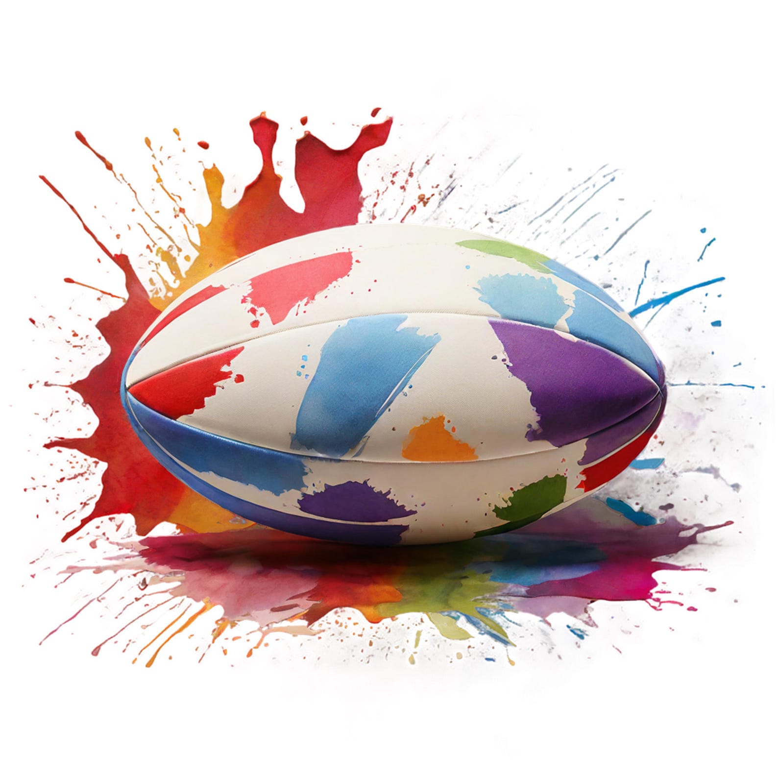 Watercolour Rugby Ball Clipart - 13 PNG Splash Art Designs for DIY ...