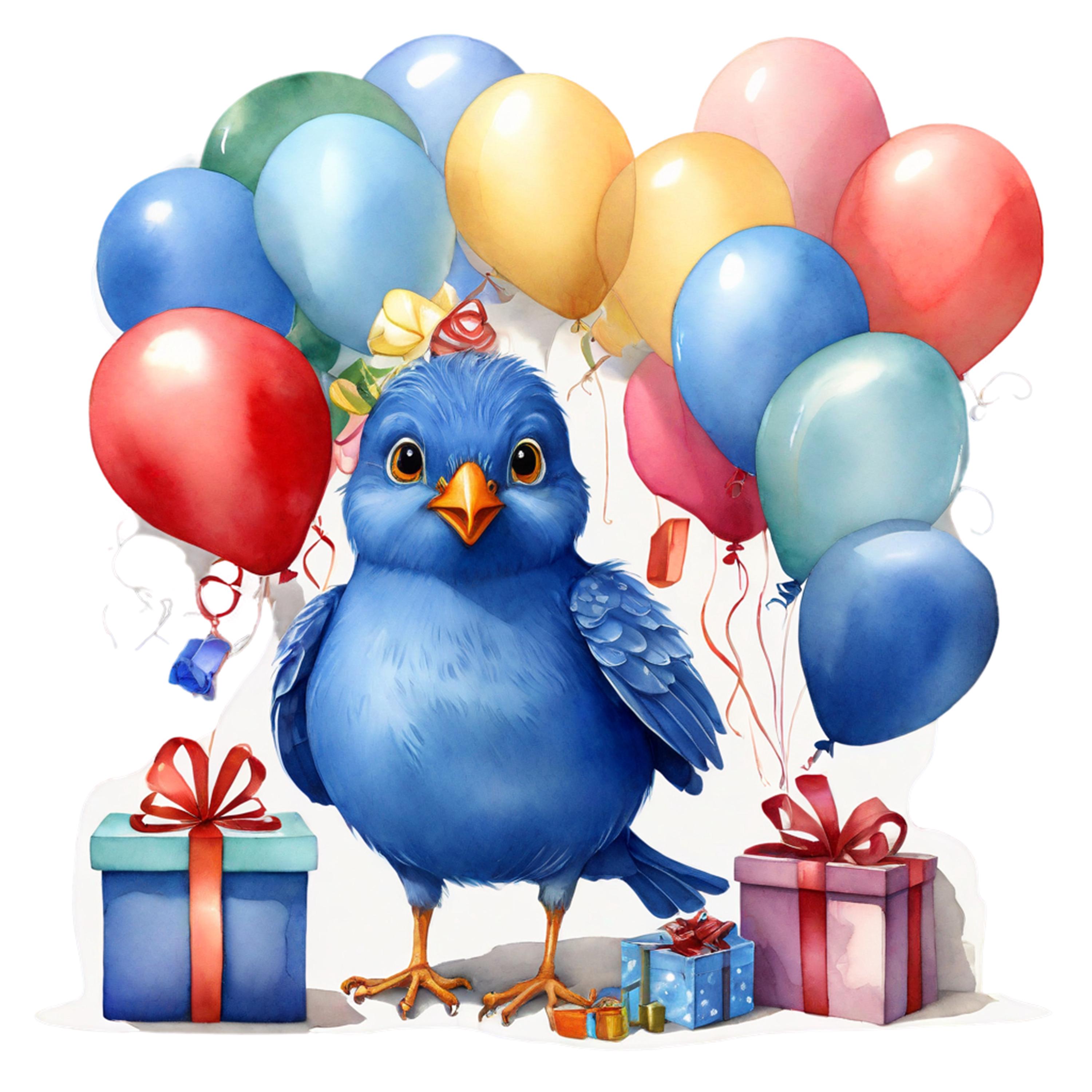 21 PNG Watercolour Bluebird Birthday Celebration Clipart, Bird Clipart ...