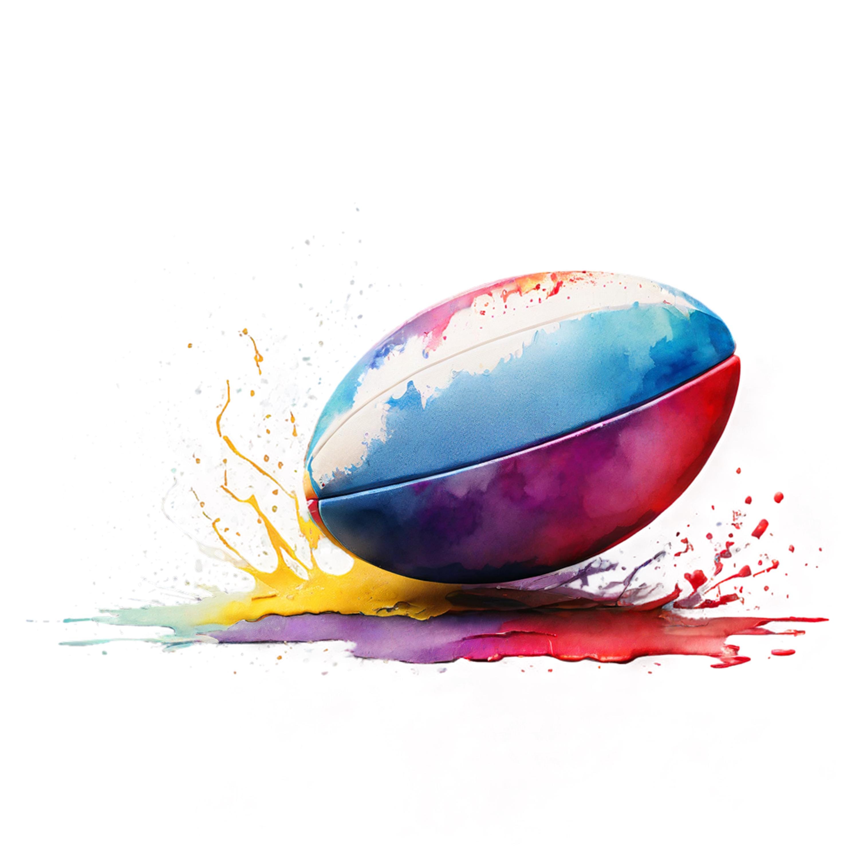 Watercolour Rugby Ball Clipart - 13 PNG Splash Art Designs for DIY ...