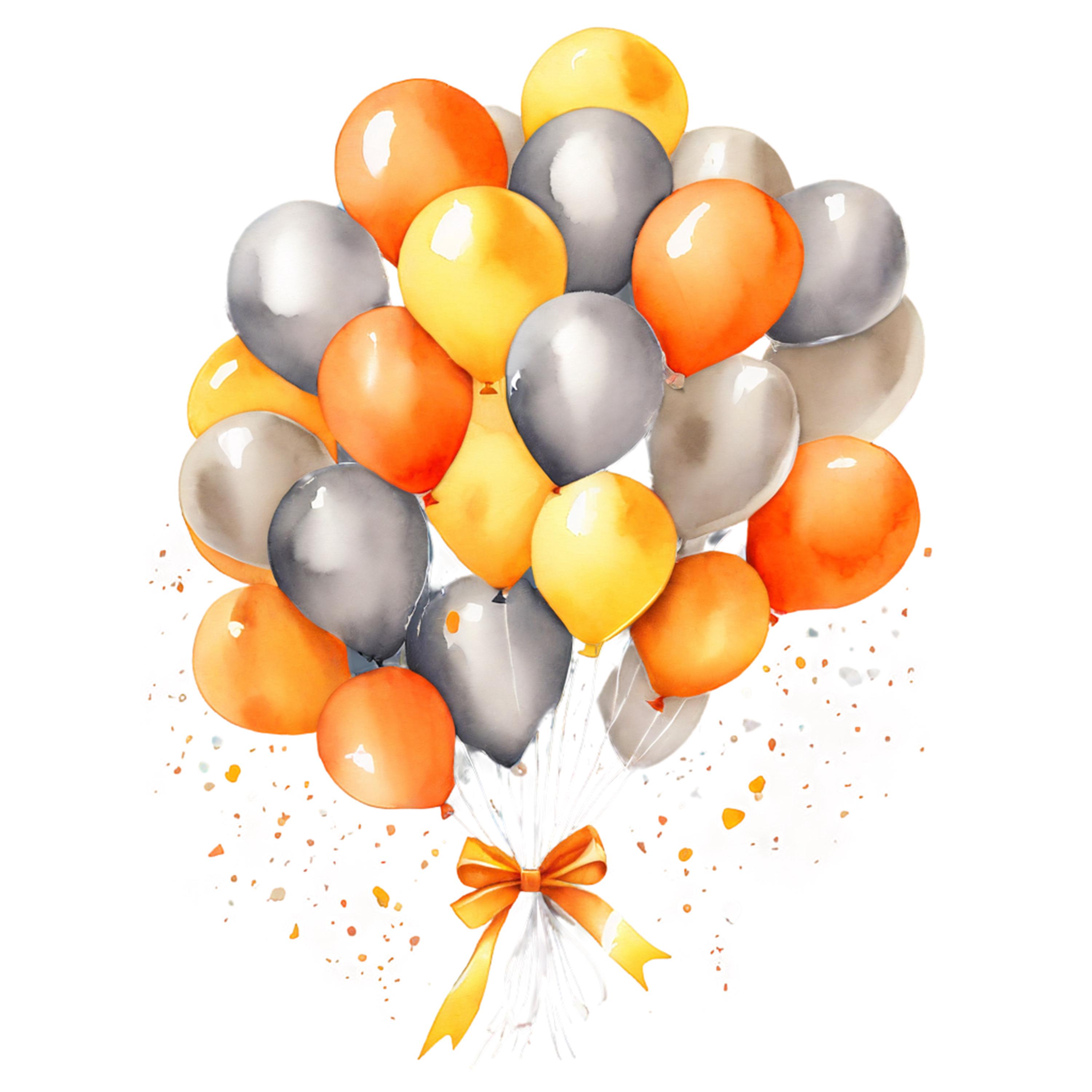 31 PNG Watercolour Colourful Party Birthday Balloon Clipart, Birthday ...