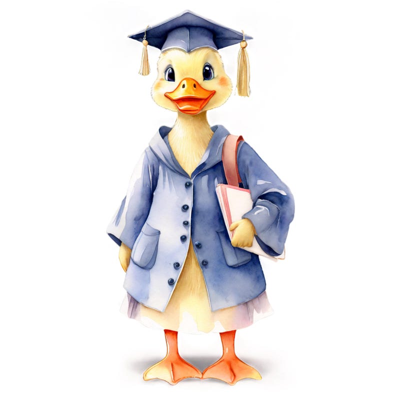 19 PNG Watercolour Duck Graduation Celebration, Animal Clipart, Clipart ...