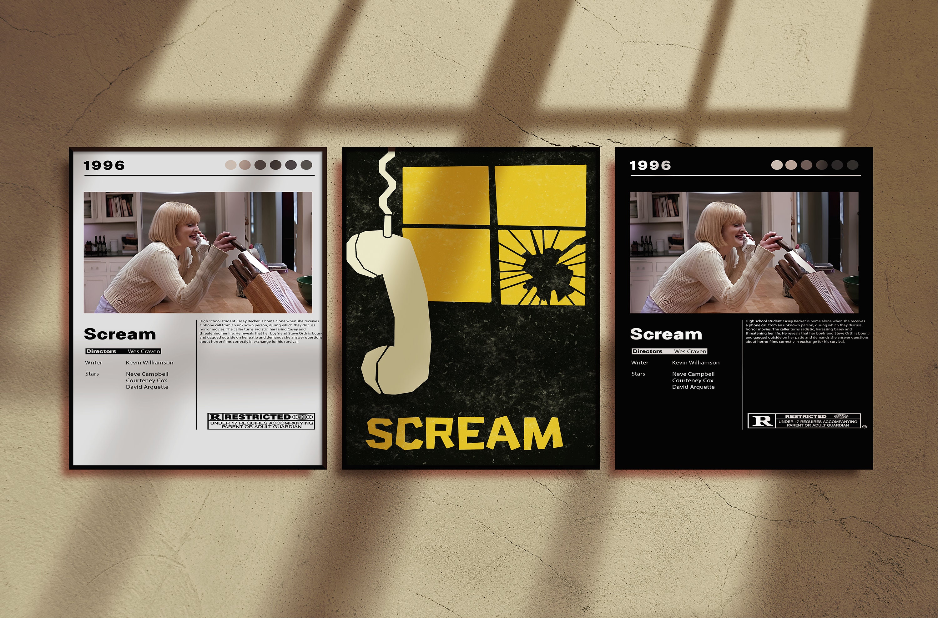 Scream Minimal Poster, A3 Movie Poster, A4 Movie Poster, Movie Poster ...