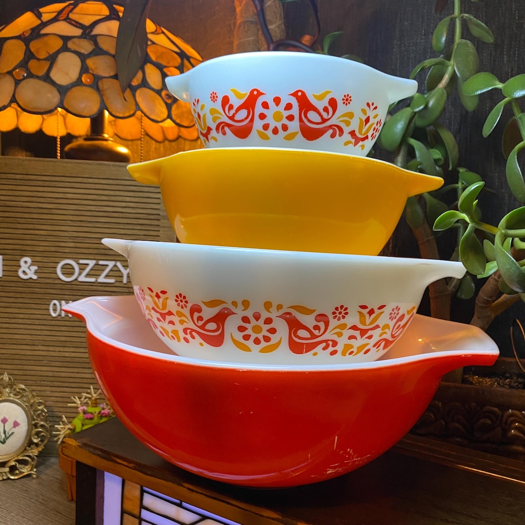 RARE Vintage PYREX Friendship Cinderella Bowls Full Set of 4 Glass ...