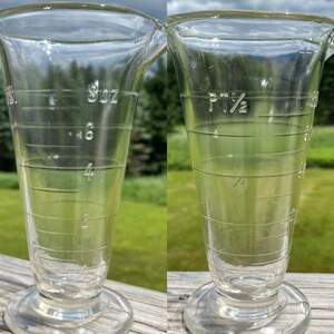 Antique Apothecary 8 Oz Measuring Glass - 1/2 Pint Clear Glass Pharmacy ...
