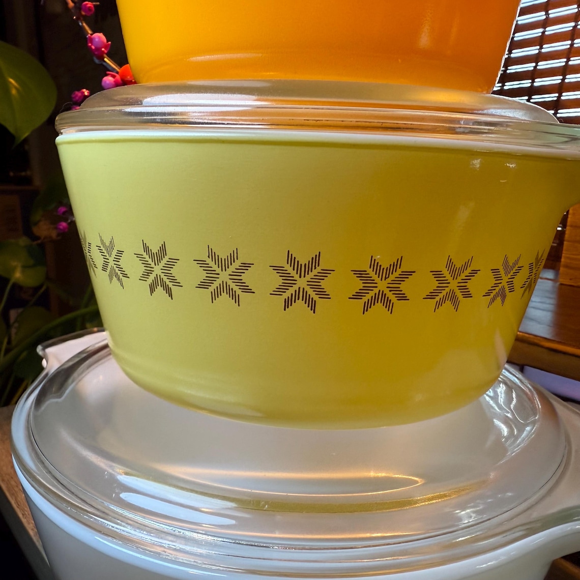 Vintage PYREX Town and Country SET of 3 Covered Casserole Dishes ...