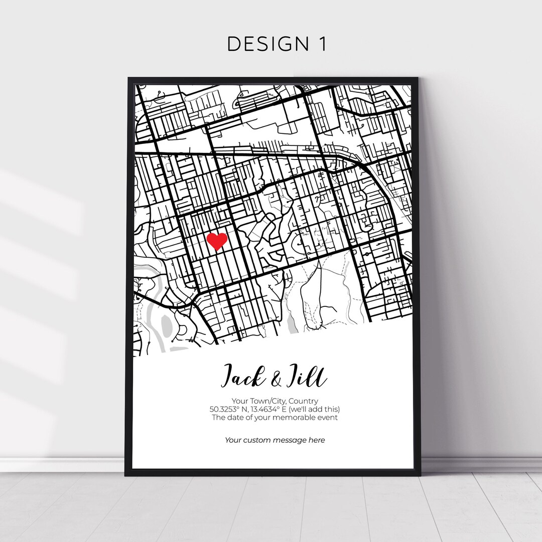 Personalized Street Map Gift | Wall Art | Special Event, Engagement ...