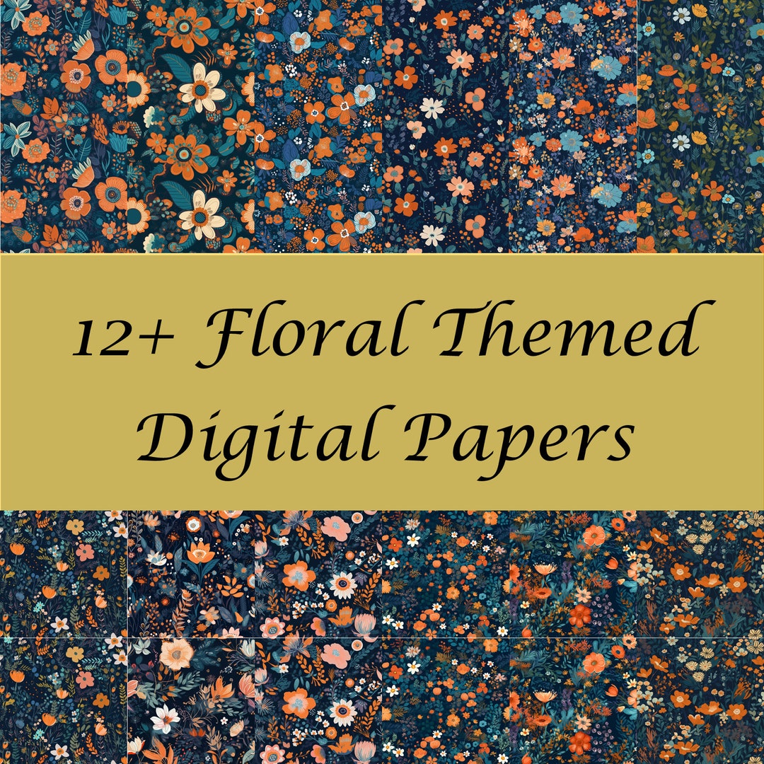 Enchanting Blossom Dreams: 12 Seamless Digital Paper Designs ...