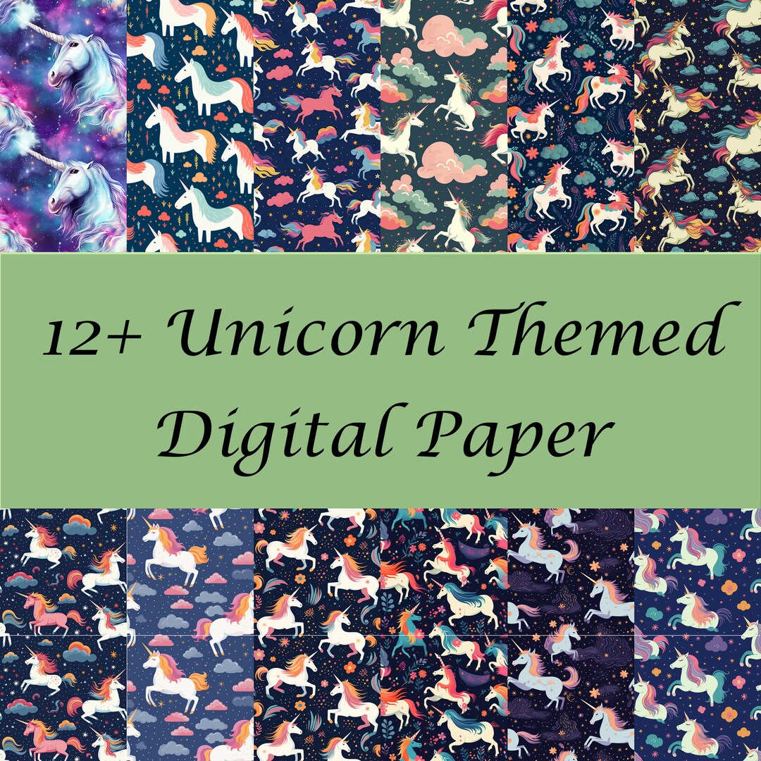 Magical Unicorn Seamless Digital Paper - 12 Distinctive, High Quality ...