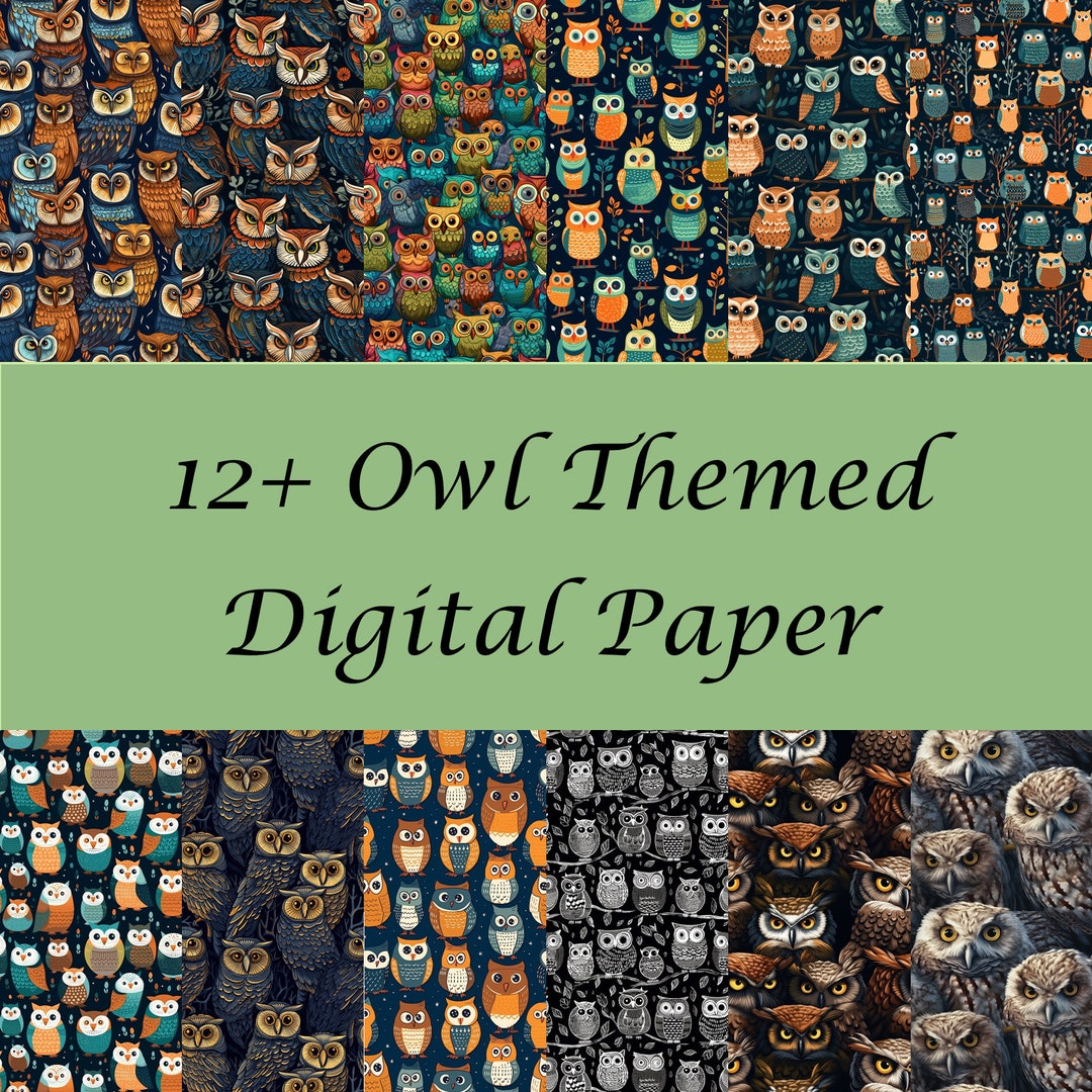 Majestic Owl - 12 Seamless Tile Designs - Digital Download - Digital ...